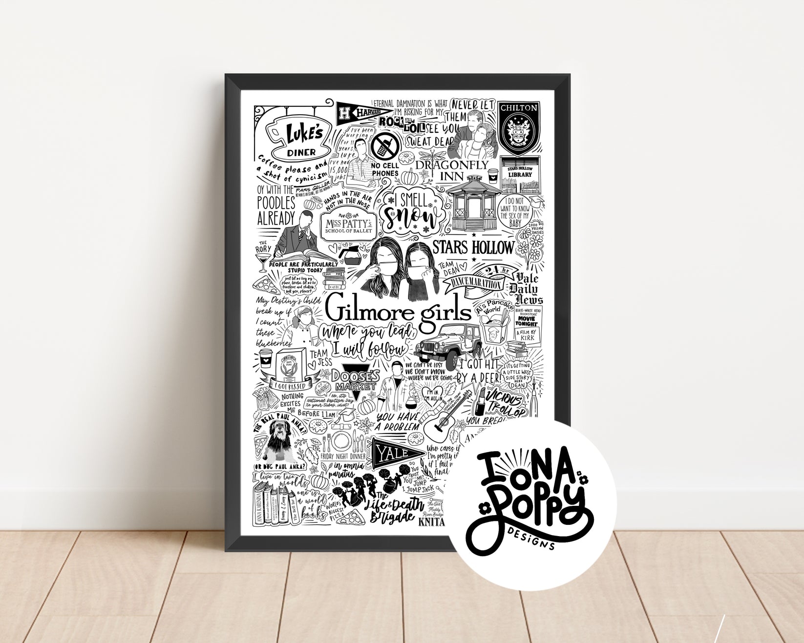 Gilmore Girls - Iconic Quotes Print | Doodle – Iona Poppy Designs